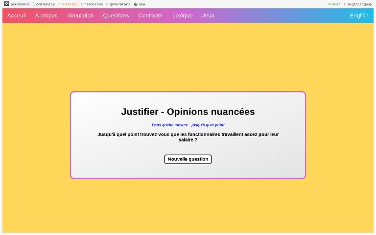 Justifier - Opinions nuancées ― Perchance Generator