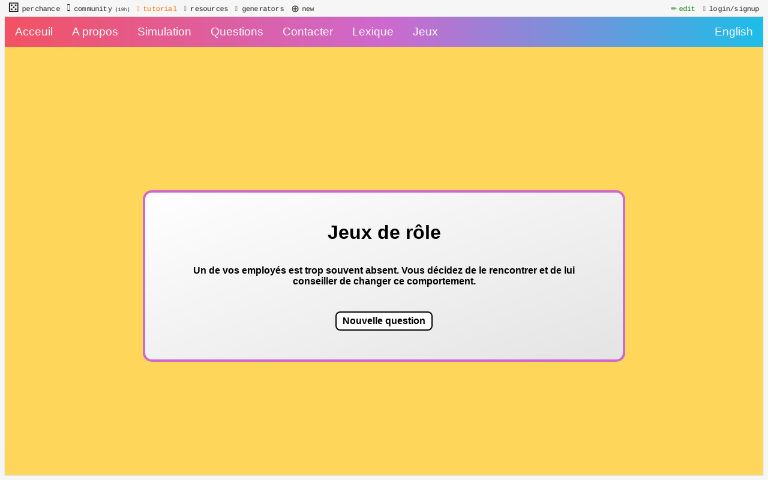 Jeux de rôle ― Perchance Generator