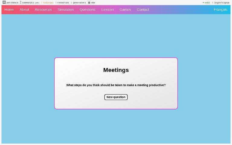 Meetings ― Perchance Generator