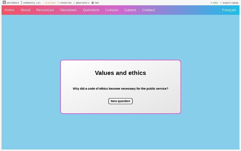 Values and ethics ― Perchance Generator