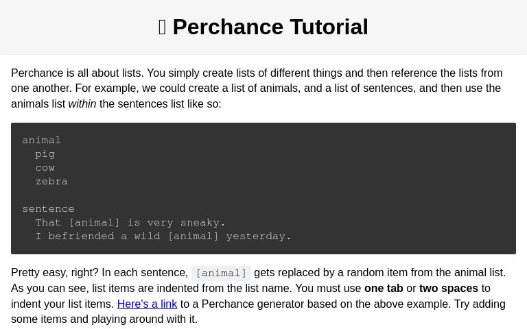 📚 Perchance Tutorial ― Perchance Generator