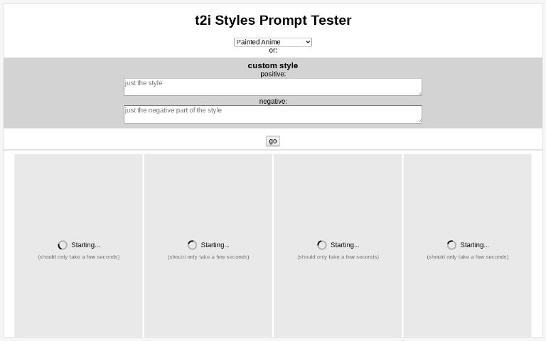 t2i Styles Prompt Tester ― Perchance Generator