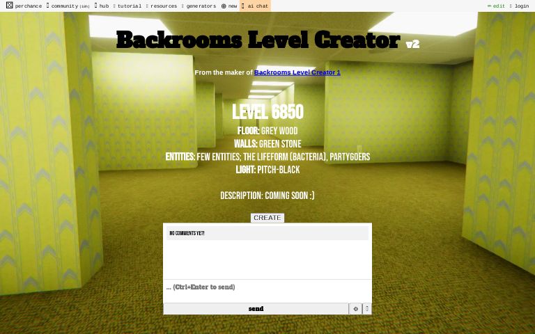 Backrooms Level Creator v2 ― Perchance Generator