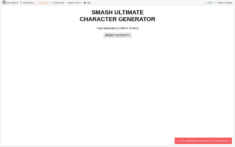 SMASH ULTIMATE CHARACTER GENERATOR