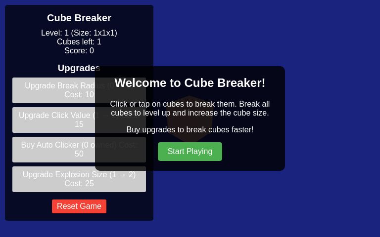 Welcome to Cube Breaker! ― Perchance Generator