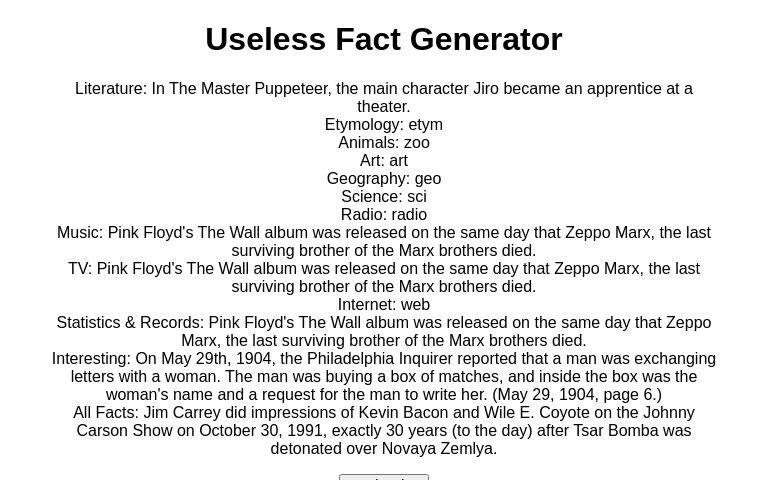 Useless Fact Generator