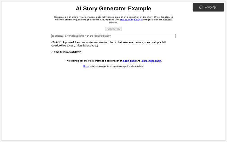 AI Story Generator Example