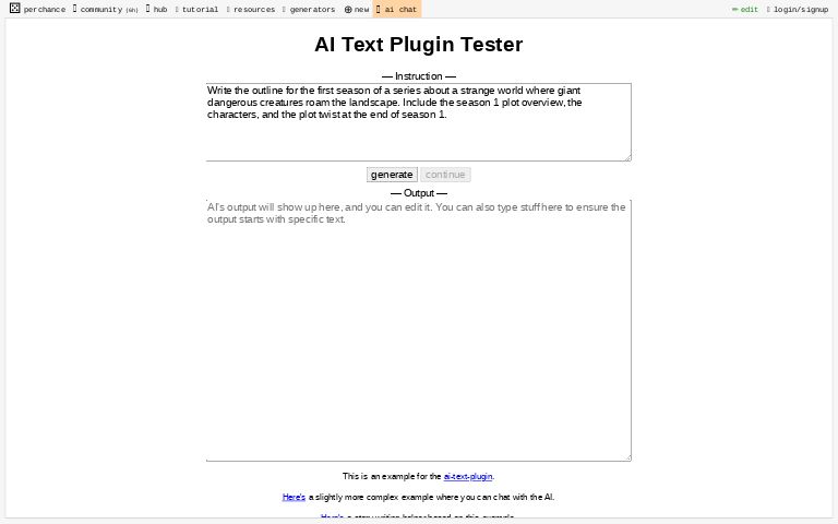 AI Text Plugin Tester