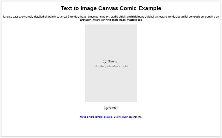 Text to Image Canvas Comic Example ― Perchance Generator