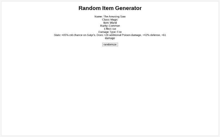 Random Item Generator