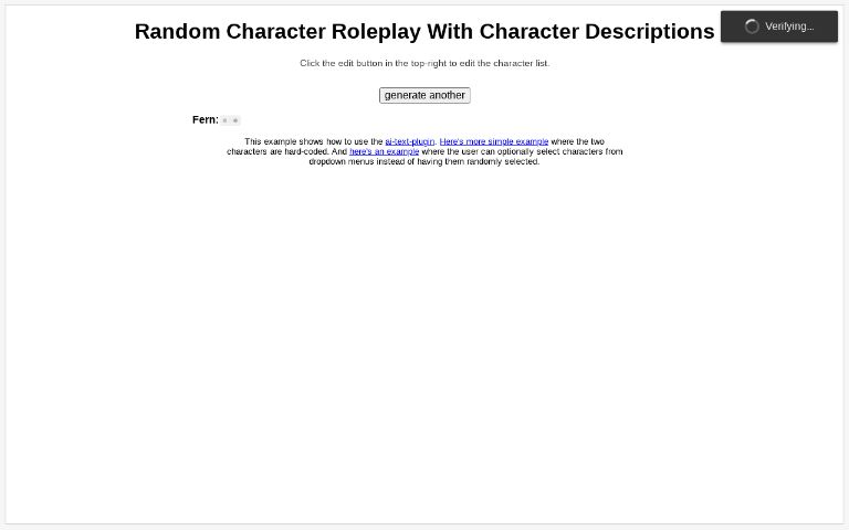 Random Character Roleplay With Character Descriptions