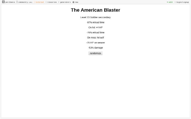 The American Blaster ― Perchance Generator