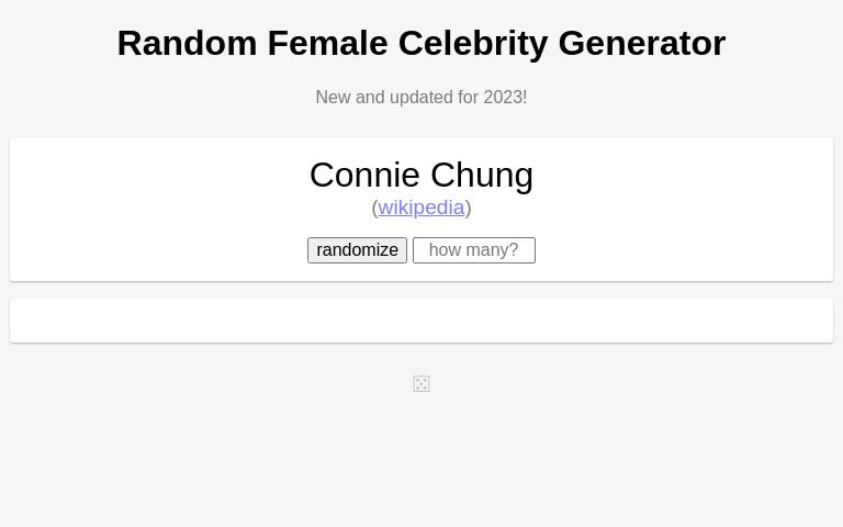 Random Female Celebrity Generator