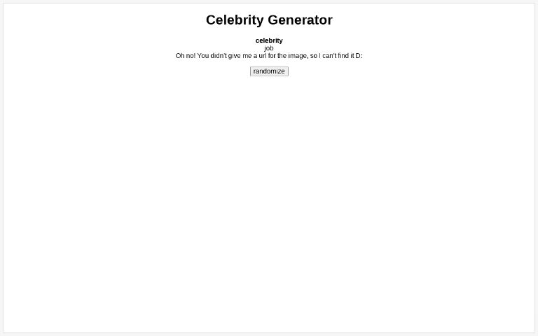 Celebrity Generator