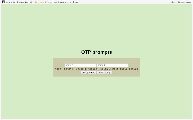 OTP prompts ― Perchance Generator