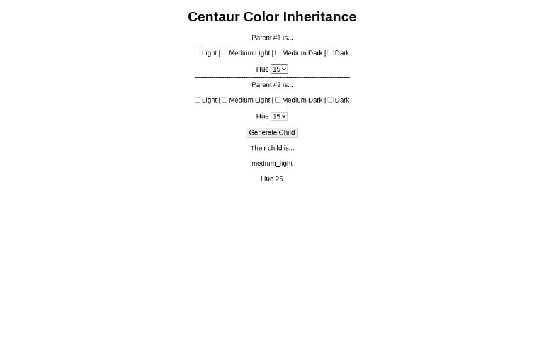 Centaur Color Inheritance ― Perchance Generator