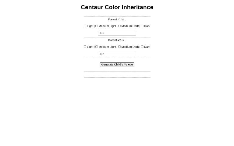 Centaur Color Inheritance ― Perchance Generator