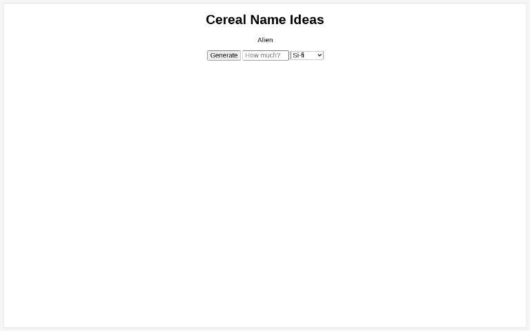 Cereal Name Ideas ― Perchance Generator