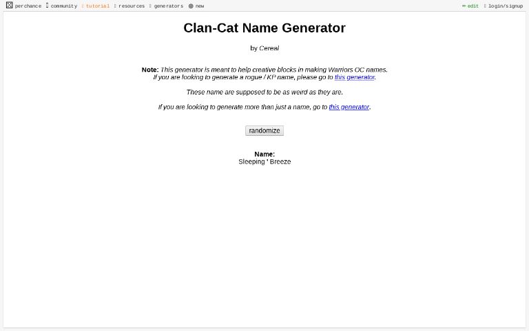 Clan-Cat Name Generator
