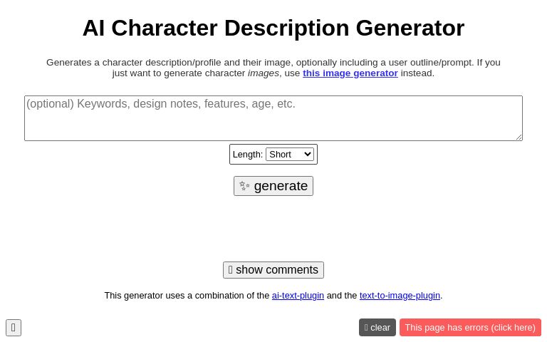 AI Character Description Generator (Realistic, Free)