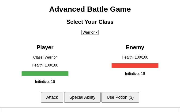 Advanced Battle Game ― Perchance Generator