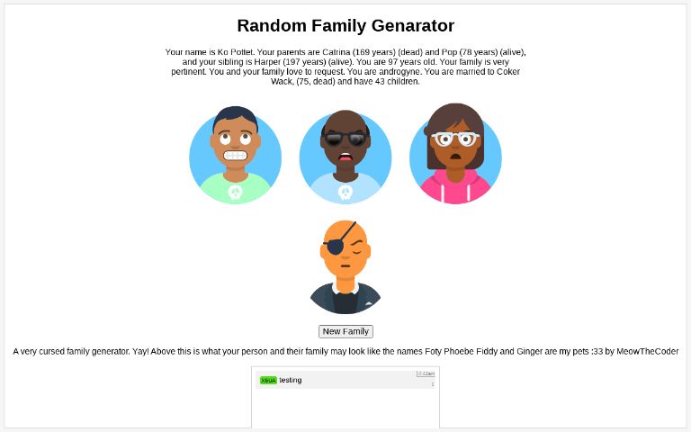 Random Family Genarator ― Perchance Generator