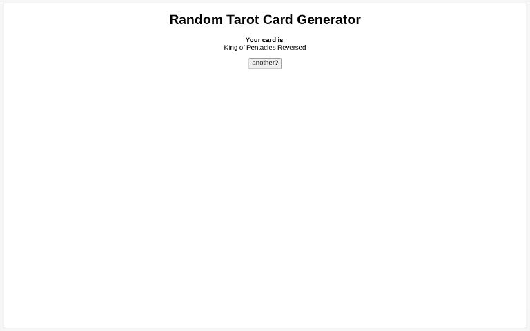 Random Tarot Card Generator