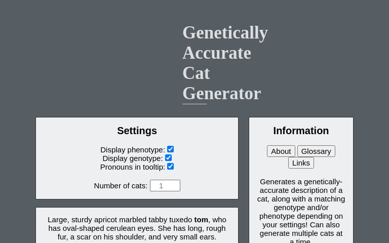 Genetically Accurate Cat Generator