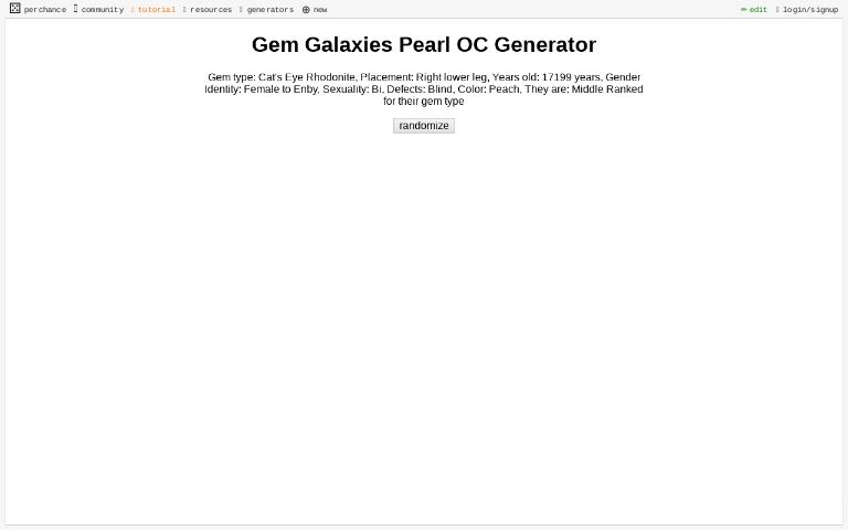 Gem Galaxies Pearl OC Generator