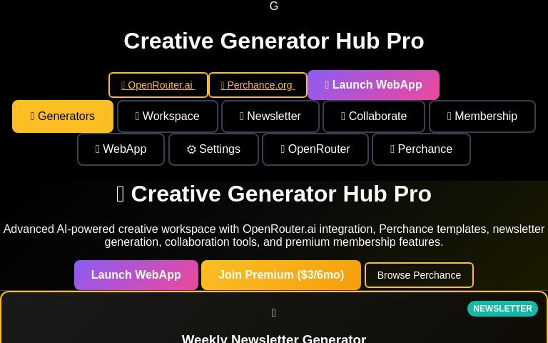 Creative Generator Hub Pro