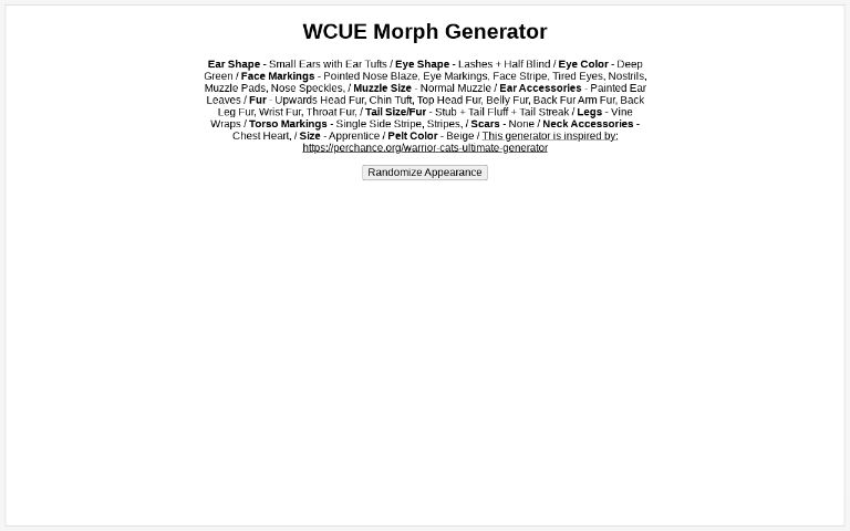 WCUE Morph Generator