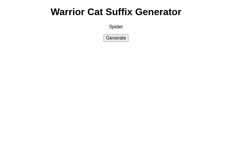 Warrior Cat Suffix Generator