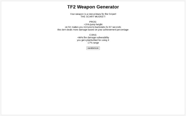 TF2 Weapon Generator
