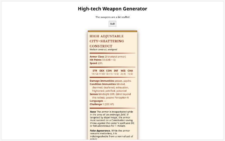 High-tech Weapon Generator