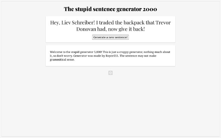 The stupid sentence generator 2000