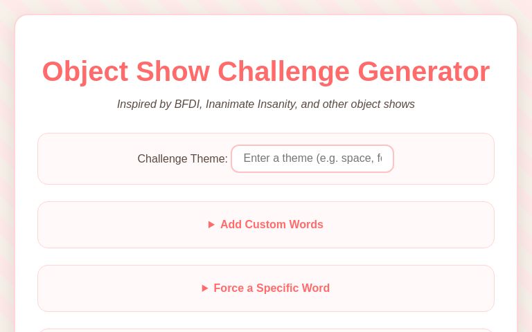 Object Show Challenge Generator