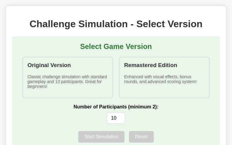 Challenge Simulation - Select Version ― Perchance Generator