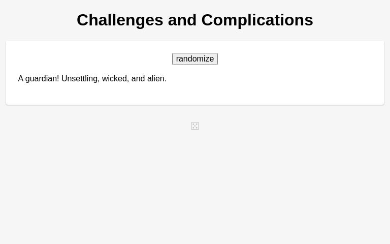 Challenges and Complications ― Perchance Generator