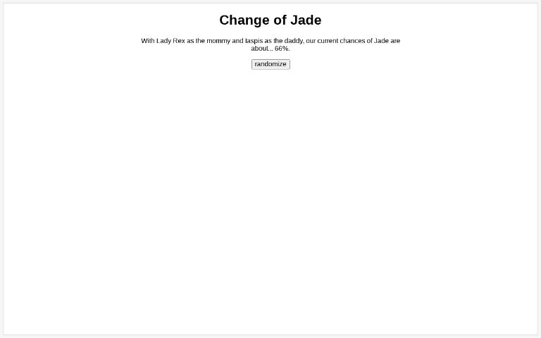 Change of Jade ― Perchance Generator