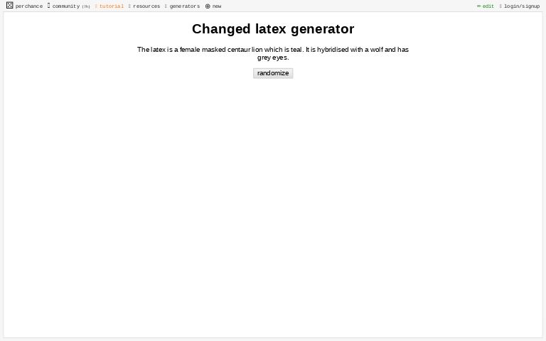 Changed latex generator