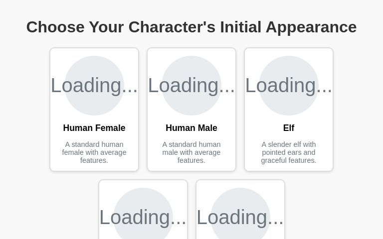Choose Your Character's Initial Appearance ― Perchance Generator