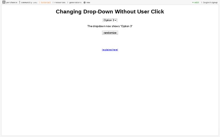 Changing Drop-Down Without User Click ― Perchance Generator
