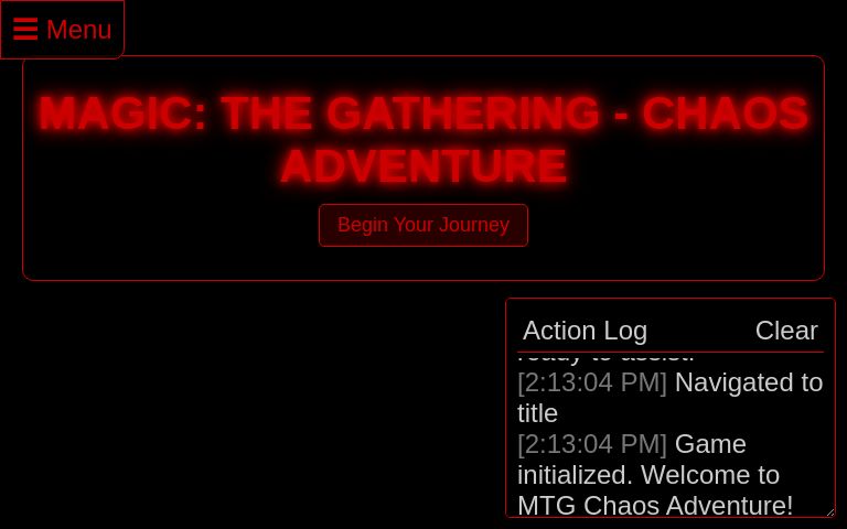 MAGIC: THE GATHERING - CHAOS ADVENTURE ― Perchance Generator