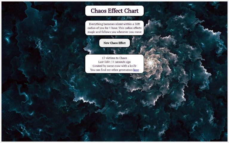 Chaos Effect Chart ― Perchance Generator