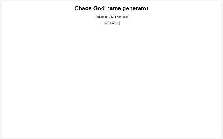 Chaos God name generator