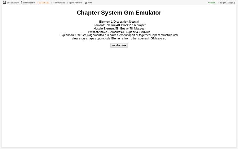 Chapter System Gm Emulator ― Perchance Generator