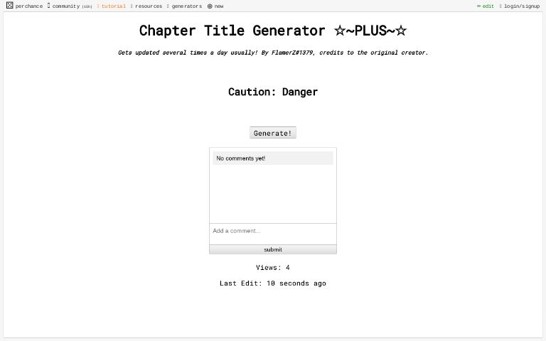 Chapter Title Generator ☆~PLUS~☆