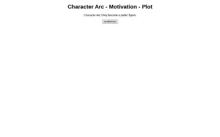 Character Arc - Motivation - Plot ― Perchance Generator