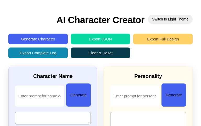 AI Character Creator ― Perchance Generator