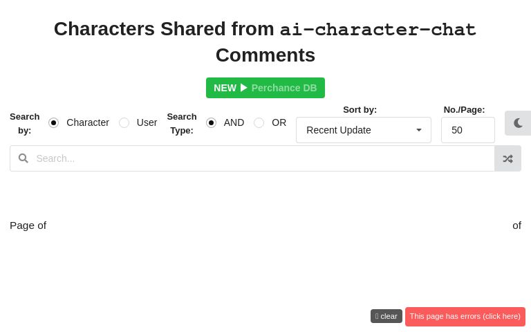 Characters Shared from AI Character Chat Comments